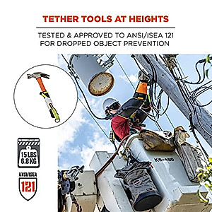 Ergodyne Squids 3703 Tool Tail Attachment with Loop End, Standard Length, 15 Pounds,Lime