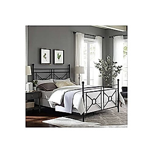 Crosley Furniture Montgomery Metal Platform Bed, King, Black