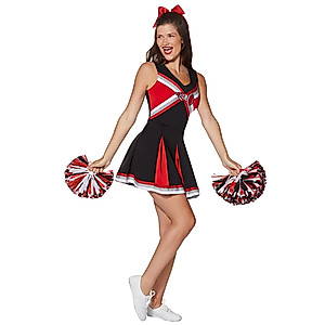 Spirit Halloween Adult Black and Red Cheerleader Uniform Costume - L | Cheerleader Outfit