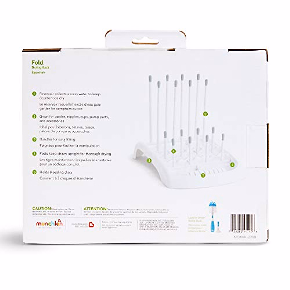 Munchkin® Fold™ Baby Bottle Countertop Drying Rack, White