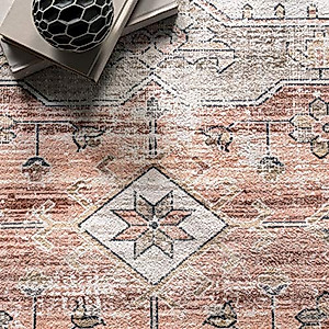 nuLOOM Banks Vintage Machine Washable Area Rug, 5' x 8', Beige