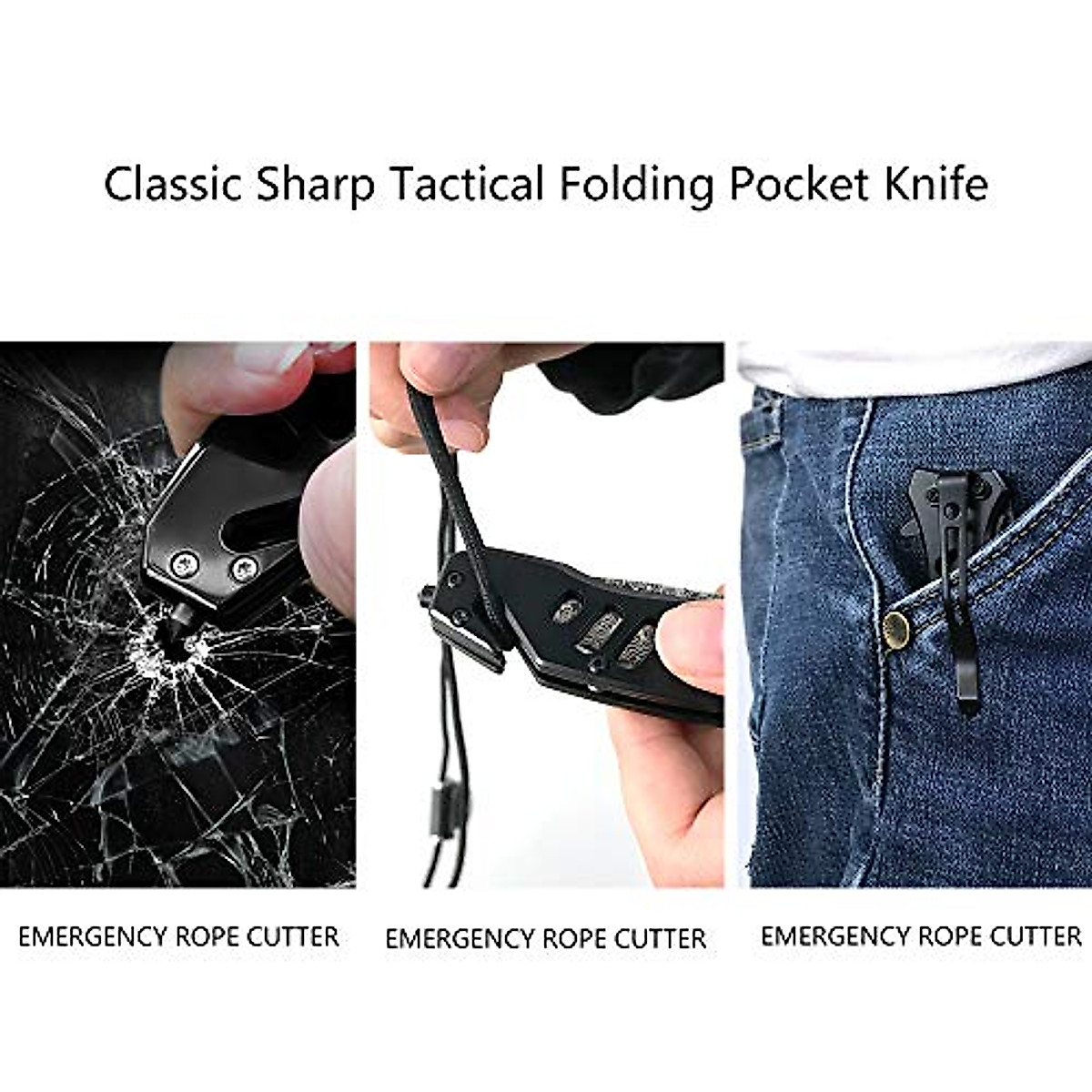 ALBATROSS EDC Cool Tactical Folding Pocket Knife with Modern Damascus Steel Blade, SpeedSafe Spring Assisted Opening Knifes with Liner Lock,Pocketclip,Glass Breaker,Seatbelt Cutter, Gifts Box(Black)