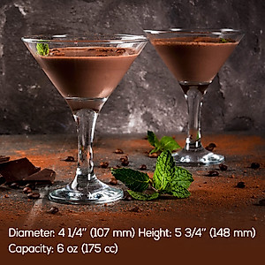 Volarium Martini Glasses Set of 4, Classics 4 Piece Martini Set, Perfect Cocktail Glasses, 6 Ounce Capacity