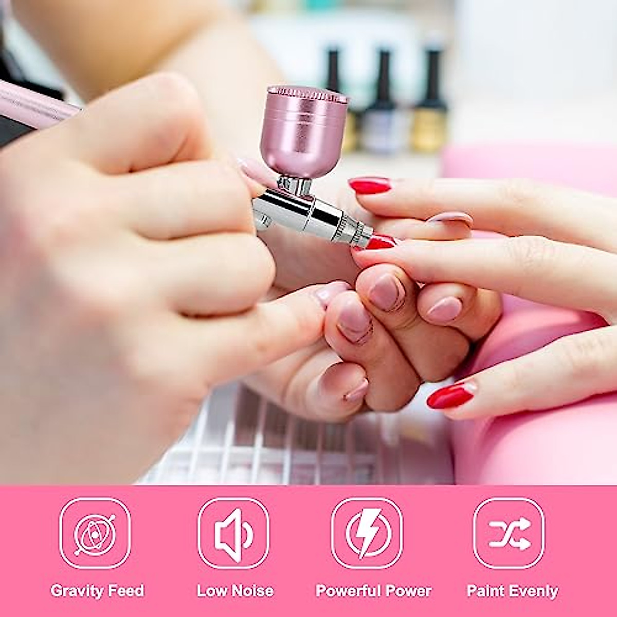 Airbrush Kit with Compressor (Pink-01)