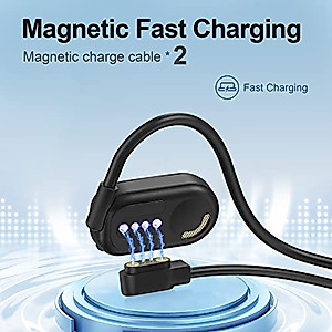 MeloAudio Open-Ear Headphones Bluetooth Earbuds 3 Pack for Adult and Kids, Running Headphones with Noise Cancellation Mic, Bass Up, Waterproof, Secure Fit, Super Lightweight Wireless Headphones