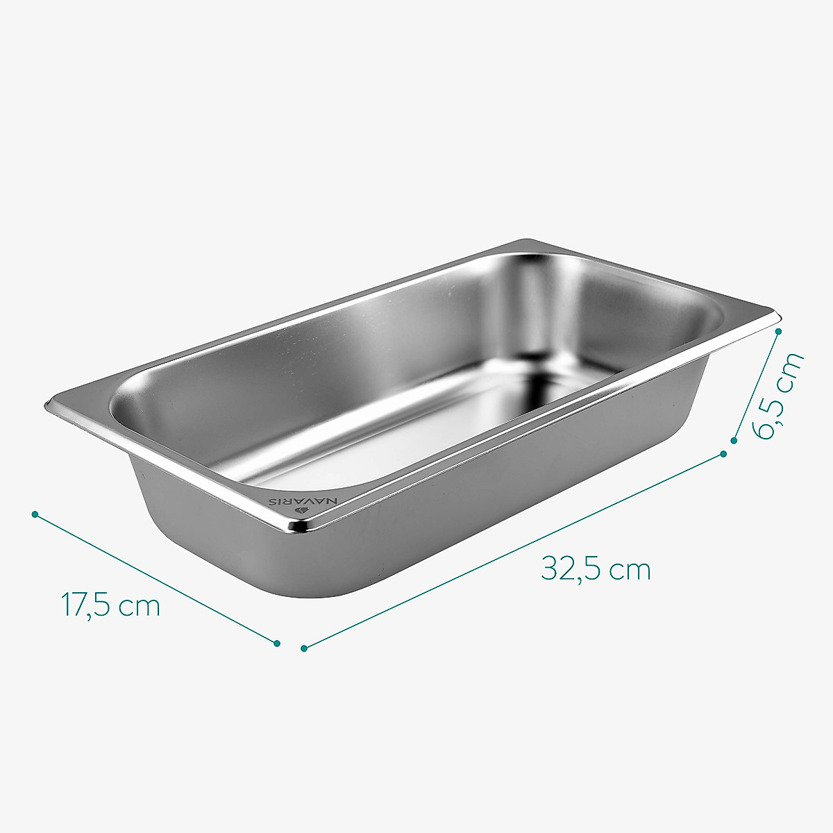 Navaris Breading Trays Set - 3 Medium Stainless Steel Pans for Preparing Bread-Crumb Dishes, Panko, Schnitzel, Coating Fish and Marinating Meat