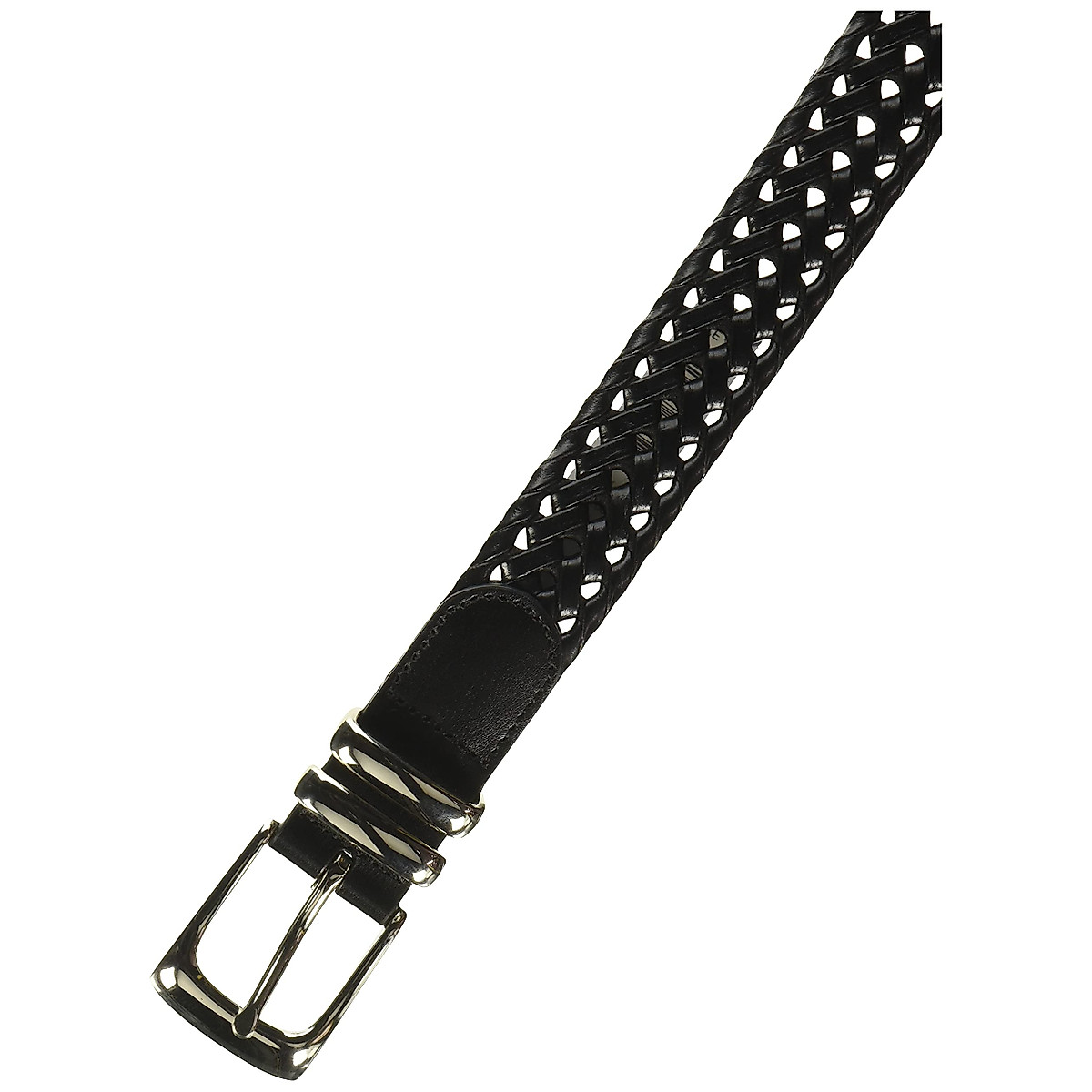 Portfolio Braided Belt With Genuine Leather (Sizes 30-54 Inches), Black, 36