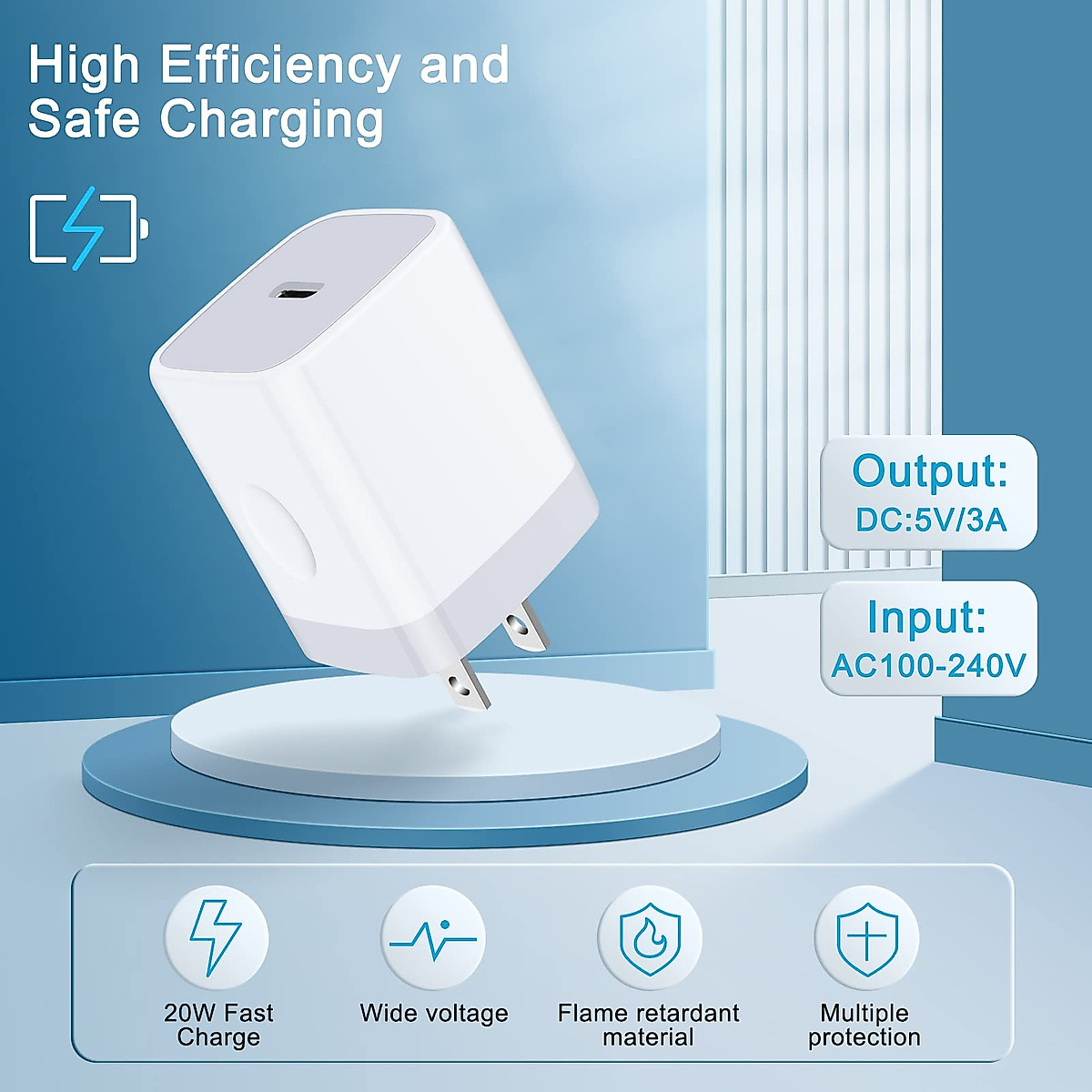 Type C Fast Charging Block for Samsung Galaxy A15 A54 A55 A35 A14 5G S24 S23 Ultra S22 S21 S20 S10 S9 A13,2Pack 20W USB C Power Adapter Wall Charger for Google Pixel 8a 8 7a 7 6 5 4,iPhone 15 14 13 12