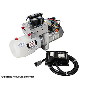 Buyers Products PU3593 Hydraulic Power Unit (Power Unit,Hydraulic 12V Dc,Snow Plow), Black