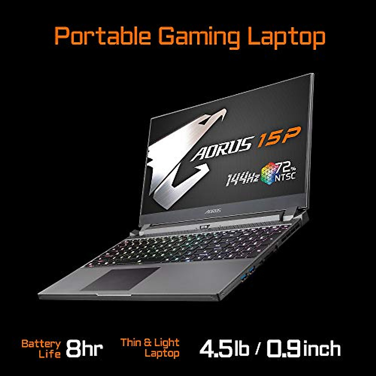 GIGABYTE AORUS 15P (WB) Thin and Light Performance Gaming Laptop, 15.6-inch FHD 144Hz IPS, GeForce RTX 2070 MAX-Q, 10th Gen Intel i7-10750H, 16GB DDR4, 512GB NVMe SSD (AORUS 15P WB-7US1130SH)