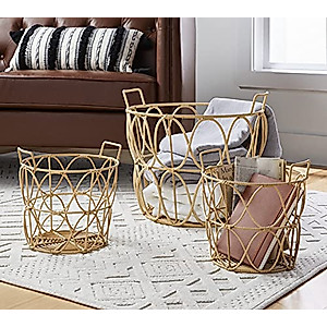 Large Natural Rattan Open Weave Round Basket - Easy to use