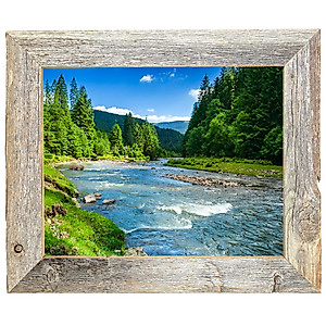BARNWOODUSA Farmhouse 16x20 Picture frame 1 1/2 inch Molding 100% Reclaimed Wood Rustic Natural Weathered Gray