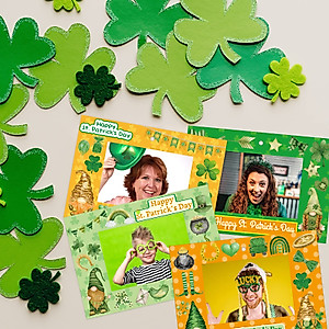 ceiba tree 18pcs St. Patrick's Day Craft Kits for Kids Happy St. Patrick's Day Picture Frame Craft Photo Cards with Stickers Shamrock Party School Home Activity
