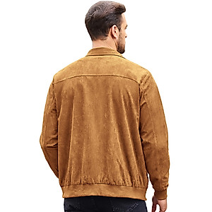 COOFANDY Men's Faux Suede Jacket Lightweight Softshell Flight Bomber Jacket