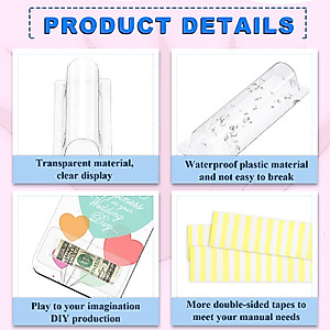 60 Pcs Lip Balm Pouches Plastic Money HolderClear Lipstick Holder Clear Plastic Domes for Gift Card DIY Crafts with Double Side Tape