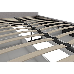 DHP Rose Upholstered Platform Bed with Underbed Storage Drawers and Button Tufted Headboard and Footboard, No Box Spring Needed, Full, Gray Linen