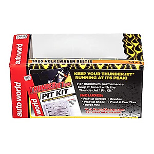 Auto World Thunderjet 1965 VW Beetle (Black w/Yellow Flames) HO Slot Car