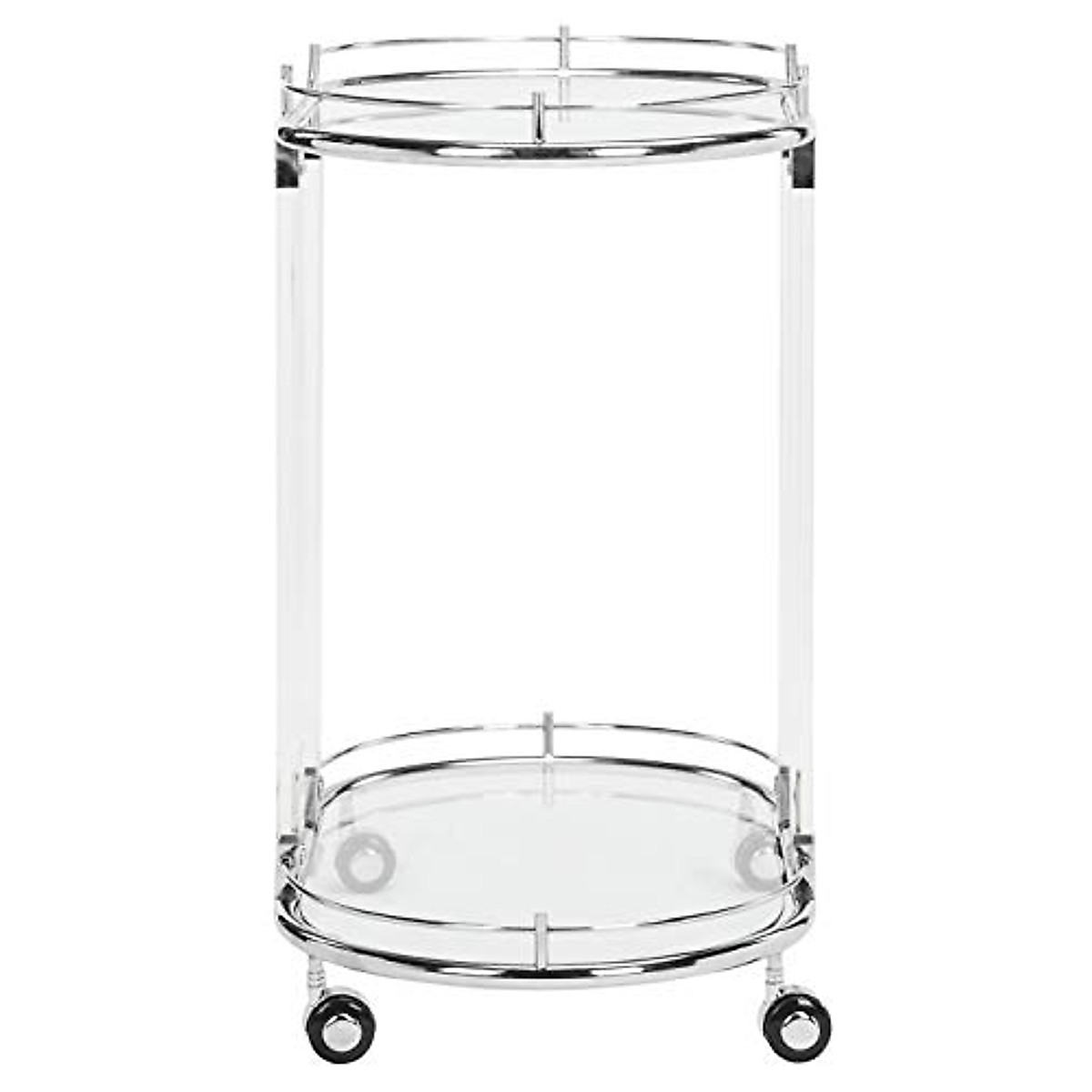 Safavieh Home Collection Lennon Acrylic Trolley Bar Cart, Clear/Silver