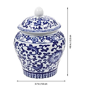 Zerodeko Ceramic Vase 330ML Ceramic Tea Jar, Vintage Chinese Style Storage Can with Airtight Lid Loose Tea Tin Kitchen Food Canister Traditional Tea Tin Coffee Jar Bulk Food