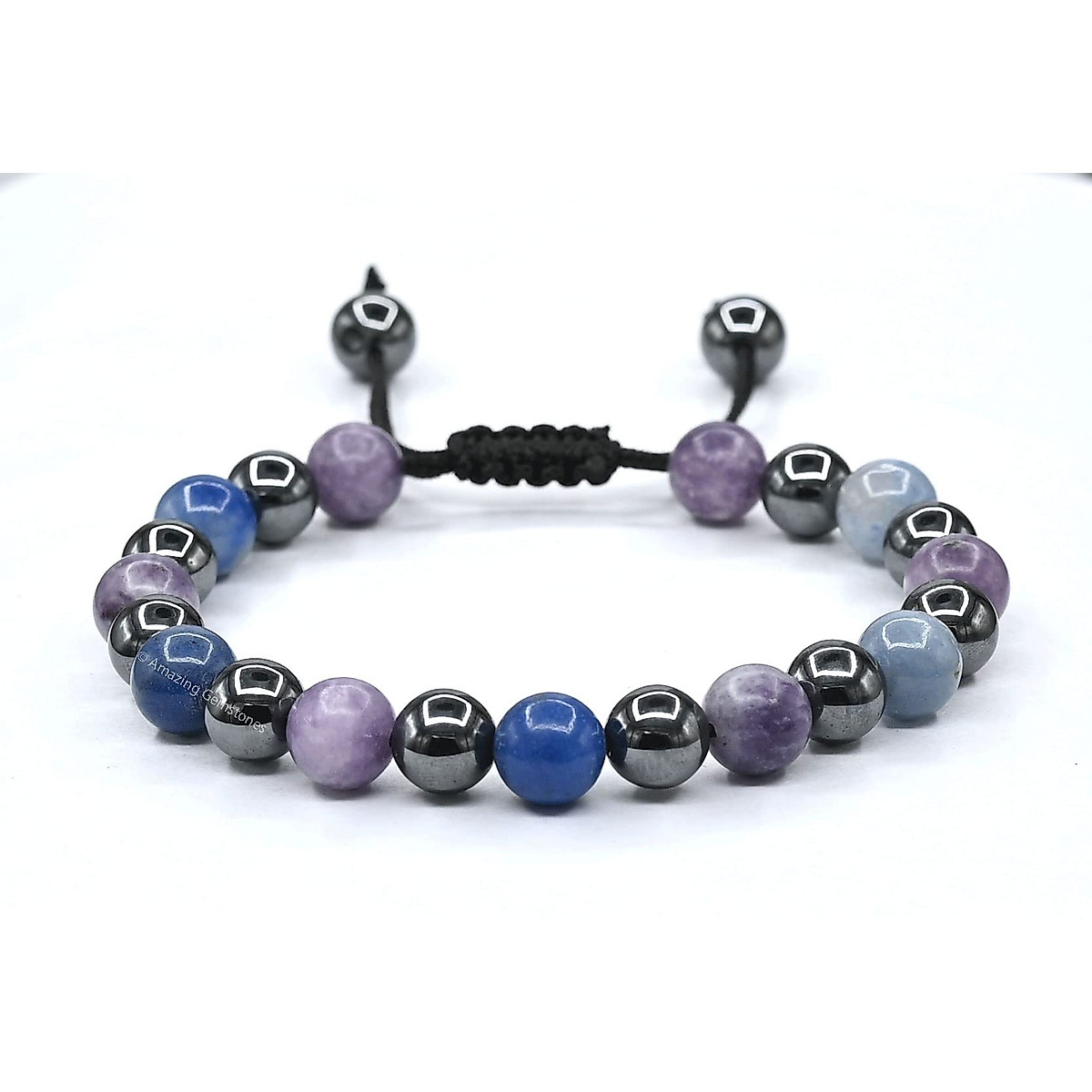 Stop Drinking Alcohol Manifestation Bracelet - Lepidolite Blue Aventurine Hematite Bracelet Set for Men Women Healing Calming Anxiety Stress Relief Gifts Pulseras Para Hombres Mujer (Adjustable)
