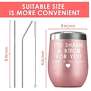 Best Friend, Friendship Gifts for Women, Birthday Gifts for Friends, Sister, Funny Valentines, Galentines Day Gifts for Women, BFF, Bestie - 12 oz Wine Tumbler