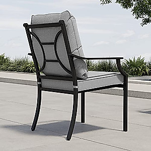 Grand patio 7 Pieces Outdoor Dining Set, Patio Dining Set for 6 with 1 Rectangular Dining Table,Metal Patio Garden Set for Backyard,Patio