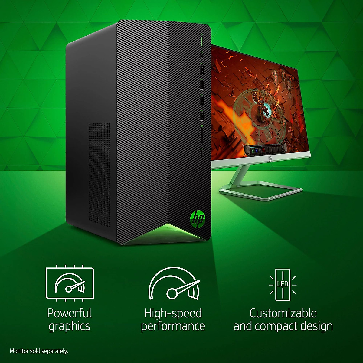 HP Pavilion Gaming Desktop PC AMD Ryzen 5 5600G Processor, AMD Radeon RX5500, 8GB RAM, 256GB PCIe NVMe M.2 SSD, with Mouse and Keyboard Windows 10 Home (TG01-2003w)