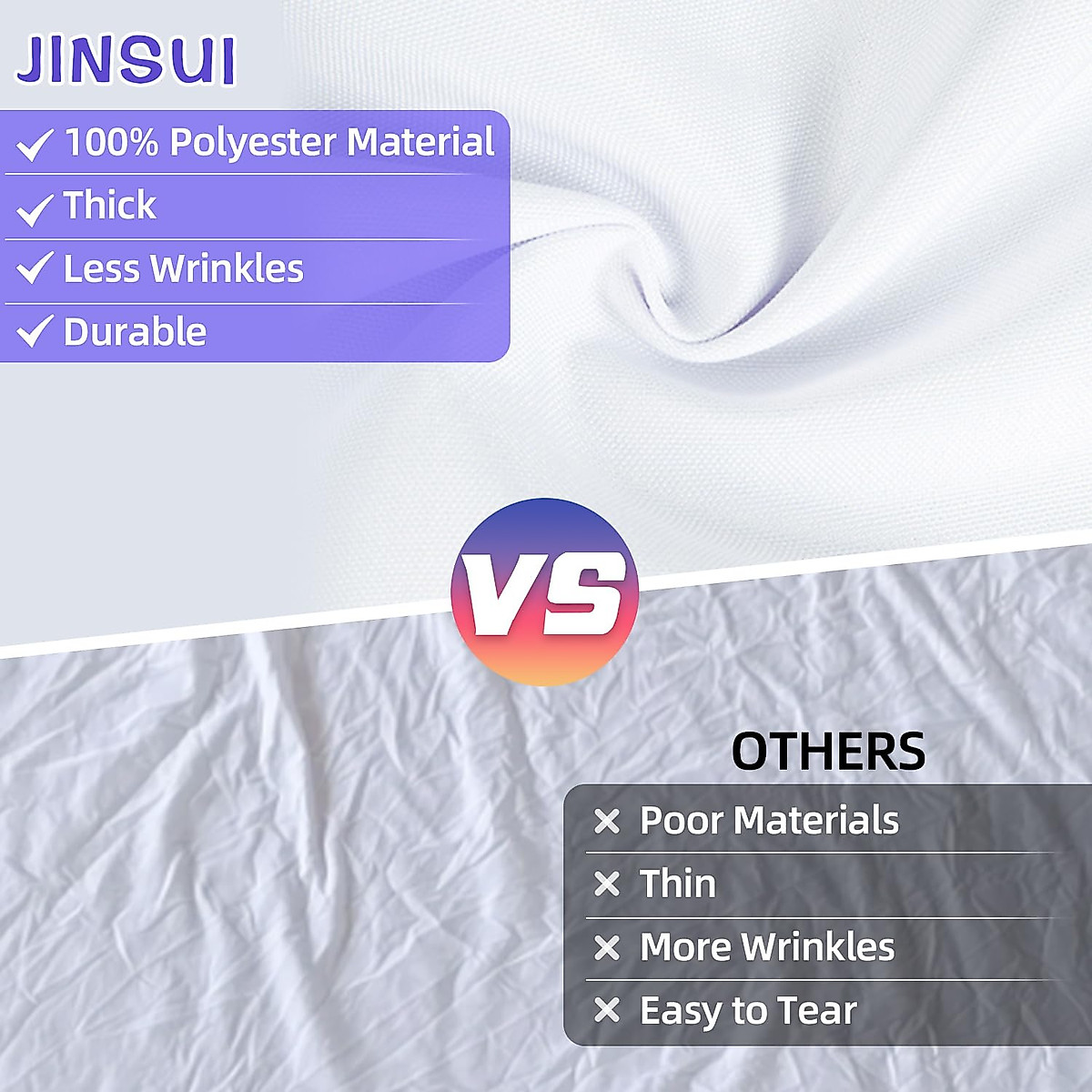 White Backdrop for Photoshoot, White Photo Backdrop Curtain, 10x10ft White Background for Photography, Double-Sided Polyester White Screen Backdrops for Party Picture Portrait Video Recording