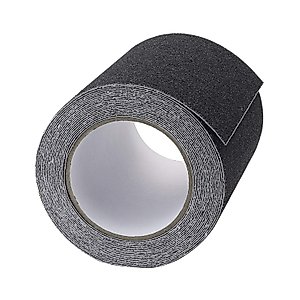 Favordrory 6 Inch x 20 Foot Anti Slip Traction Tape, Grip Tape Grit Non Slip, Outdoor Non Skid Treads, High Traction Friction Abrasive Adhesive Stairs Step, Black