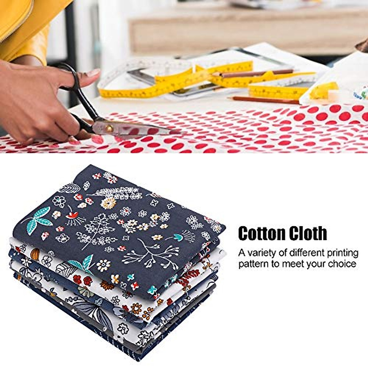 Craft Cotton Fabric Bundle, Cotton Cloth Assorted Craft Fabric Bundle Assorted Print Pattern Cloths Sheets for Sewing for Women