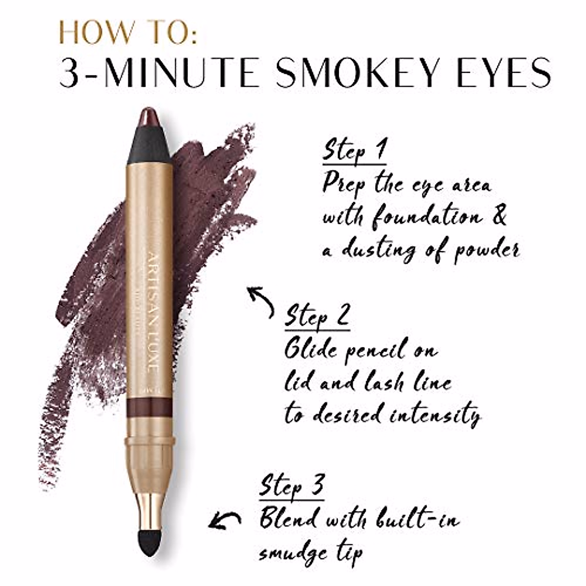 Artisan L'uxe Beauty Velvet Jumbo Eyeliner Pencil - Smokey Eyes in 3 Minutes - Water-Proof, Smudge-Proof, Long-Lasting - Age-Defying Essential Oils - Tempt (Shade: Deep Plum)