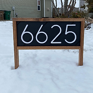 White Mailbox Numbers for Outside - 5 Inch Modern Floating House Numbers for Outside, Creats Attractive Interesting Shadows, High Gloss Number 6