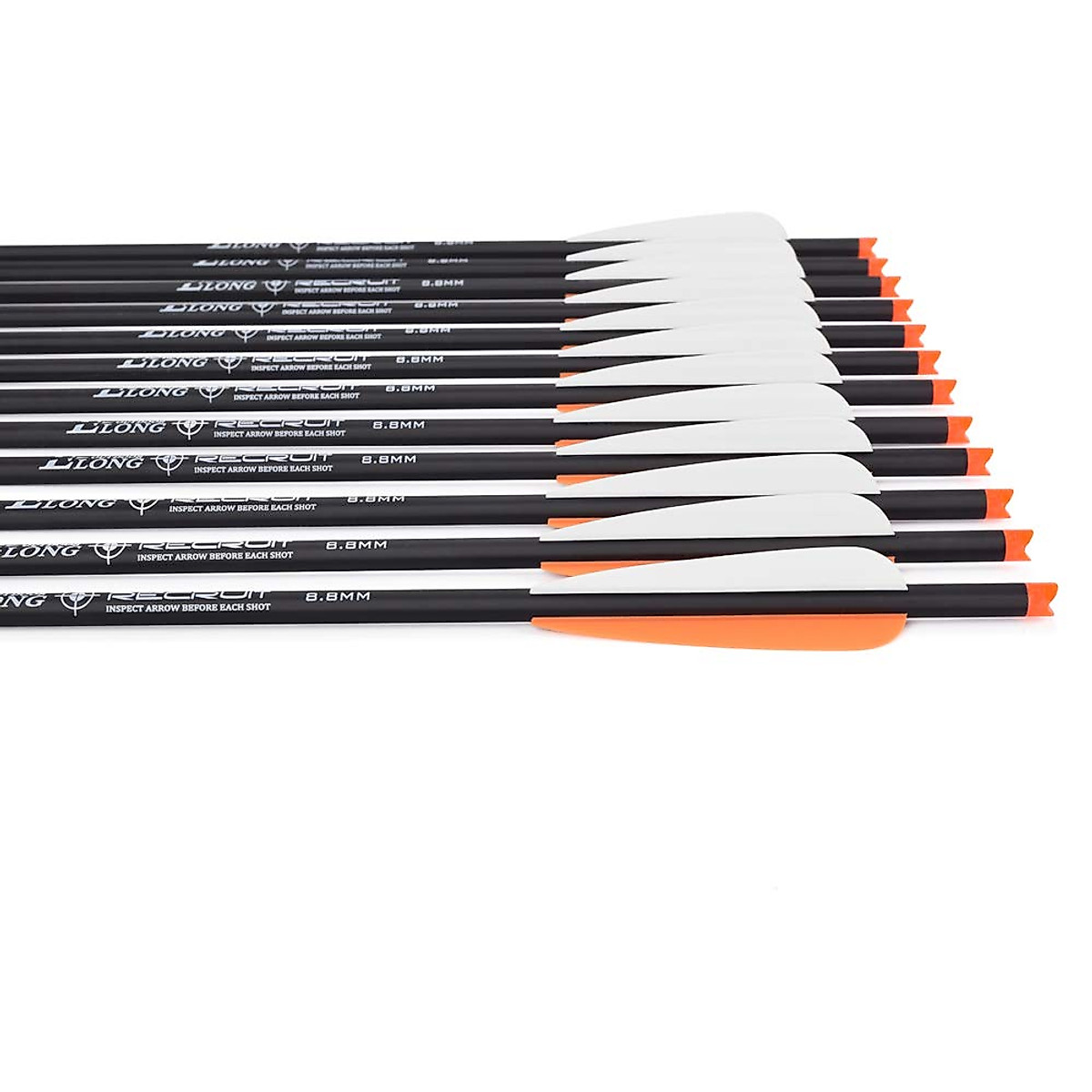 20Inch Carbon Crossbow Bolts Hunting Archery Arrows with 4" Vanes Moon Nocks Target Tip (Pack of 12)