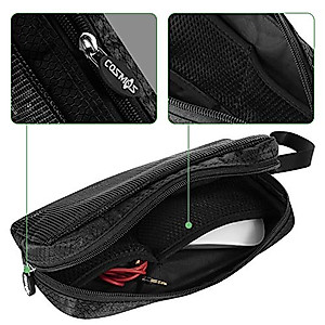 CM Travel Cable Organizer Case Bag Portable Computer Accessories Zipper Mesh Pouch Bag for Holding Laptop Mouse, Power Bank, USB, Adapter, Charger, Cellphone and Cosmetics
