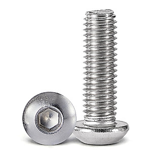 Cicidorai M6-1.0 x 70mm Button Head Socket Cap Bolts Screws, 304 Stainless Steel 18-8, Allen Socket Drive, Full Machine Threads, Quantity 10