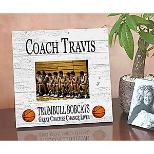 Broad Bay Basketball Coach Gift Plaque with Photo - UPLOAD Team Picture - Frame Alternative Personalized Appreciation Award For End Of Season Coaches Present 10in x 10in (Basketball)