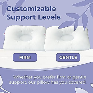 Jestik Oval Center Cervical Pillows: Neck & Cervical Orthopedic Pillows for Back and Side Sleepers - Posture Pillow with Ergonomic Oval Center for Shoulder, Back, and Neck Pain Relief (Petite)
