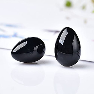 Natural Opal Pink Crystal Topaz Crystal Egg Sphere Sculpture Reiki Healing Crystal Gemstone Stone Quartz Egg Divination Figurine with Wood Stand for Home Decoration (7 Eggs)