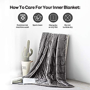 Uttermara Weighted Blanket Queen Size 15lbs 60x80 inches, Sherpa Weighted Blankets with Soft Plush Fleece, Cozy Warm Sherpa Snuggle Thick Heavy Blanket Great for Sleep and Calming, Grey