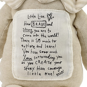 DEMDACO Brave Little Lion Tan Stripe 16 inch Polyester Plush Fabric Figure Toy