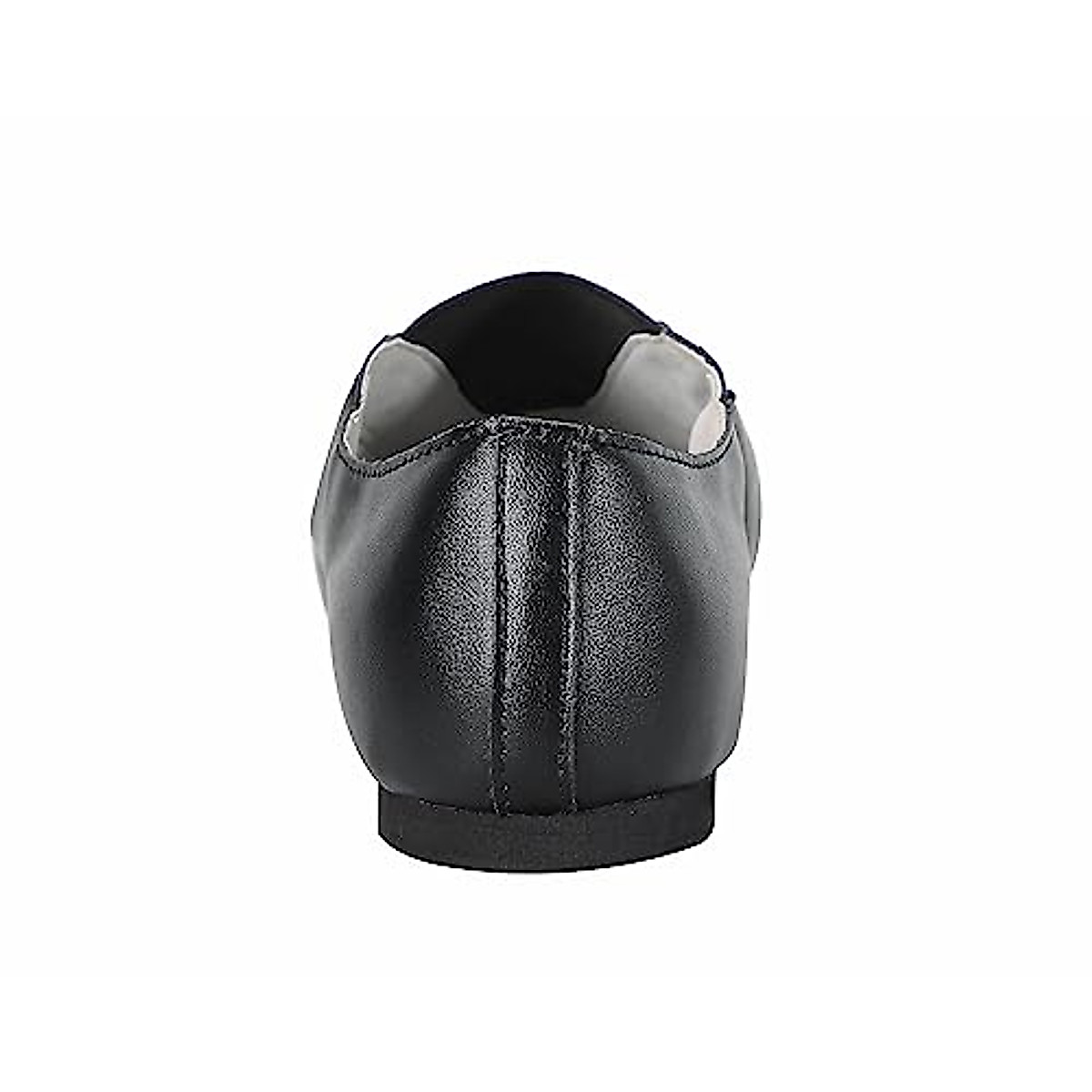 Linodes Unisex PU Leather Upper Slip-on Jazz Shoe with Up Elastic for Women and Men's Dance Shoes-Black-7.5M