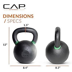 CAP Barbell Cast Iron Competition Kettlebell Weight, 53 Pound, Black/Green