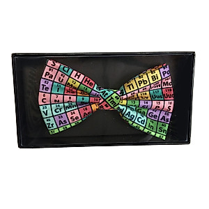 CP Lab Safety Periodic Table of Elements Chemistry Bow Tie, Rainbow, Microfiber