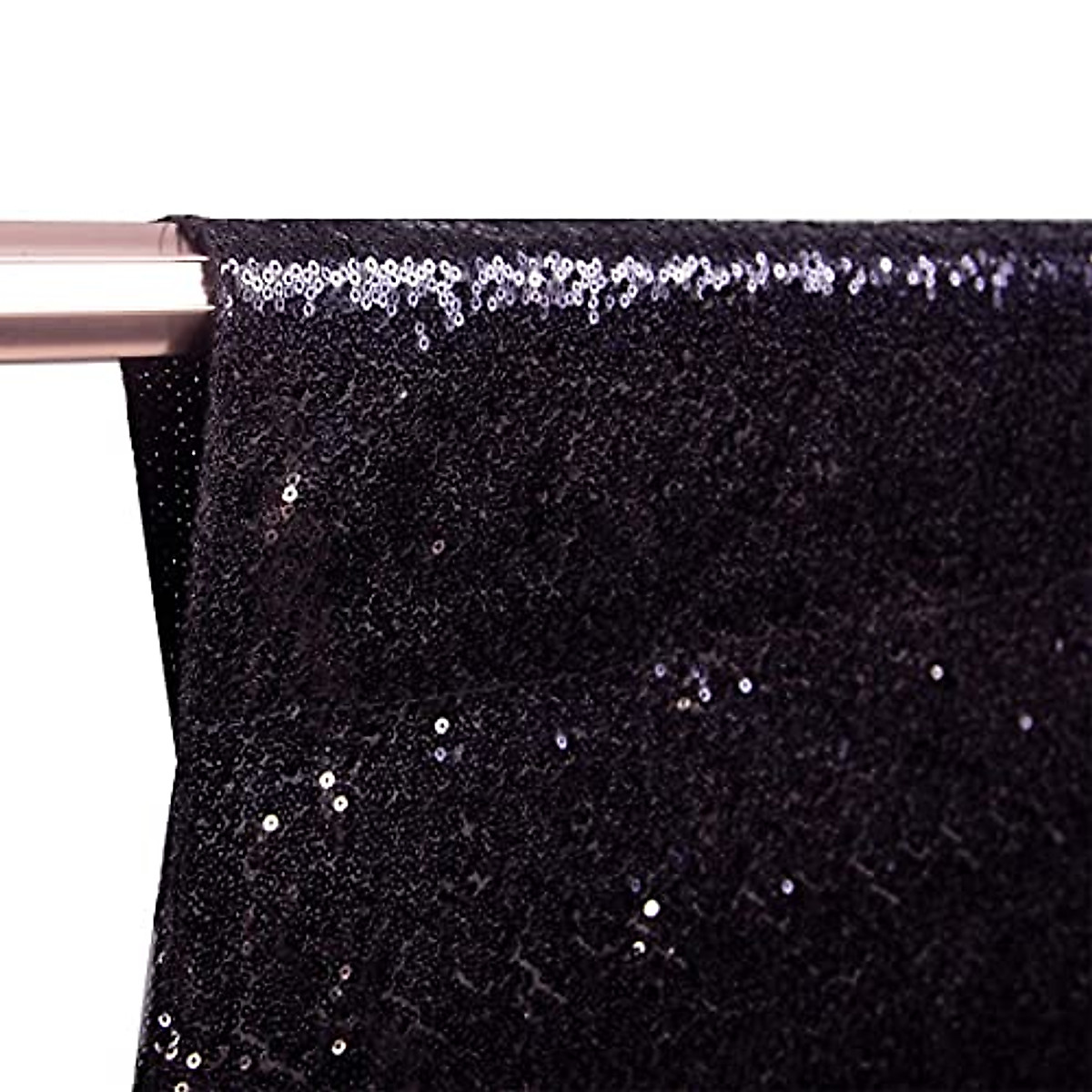 Black Sequin Backdrop (6Ft x 6Ft),Thick Satin Black Sequin Photo Backdrop Curtain,Sparkly Opaque Photography Curtain, Non-Transparent Sequence Xmas Thanksgiving Backdrop for Wedding Party Decor