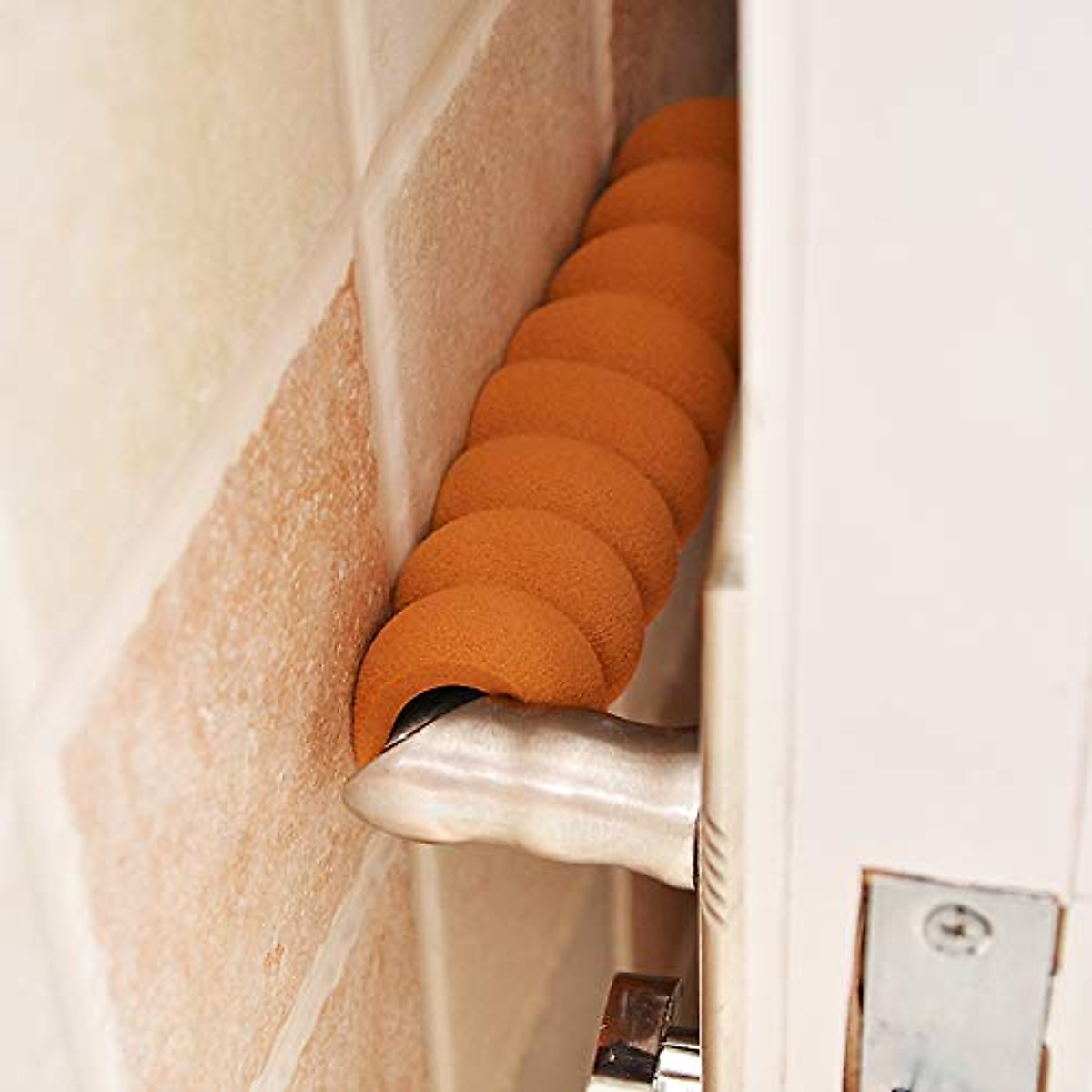 Yafeco 6 Pcs Anti-Collision Door Handle Cover,Door Pull Protective Sleeve Child Safety Super Soft Foam Safety Spiral Cover for Hot Doors Non-Toxic (Brown)