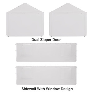 Gardesol Carport Replacement Sidewall, Replacement Sidewall Tarp for 10' x 20' Carport Frame, 180G Waterproof & UV Protected Replacement Sidewall Cover, White, Top Cover and Frame Not Included