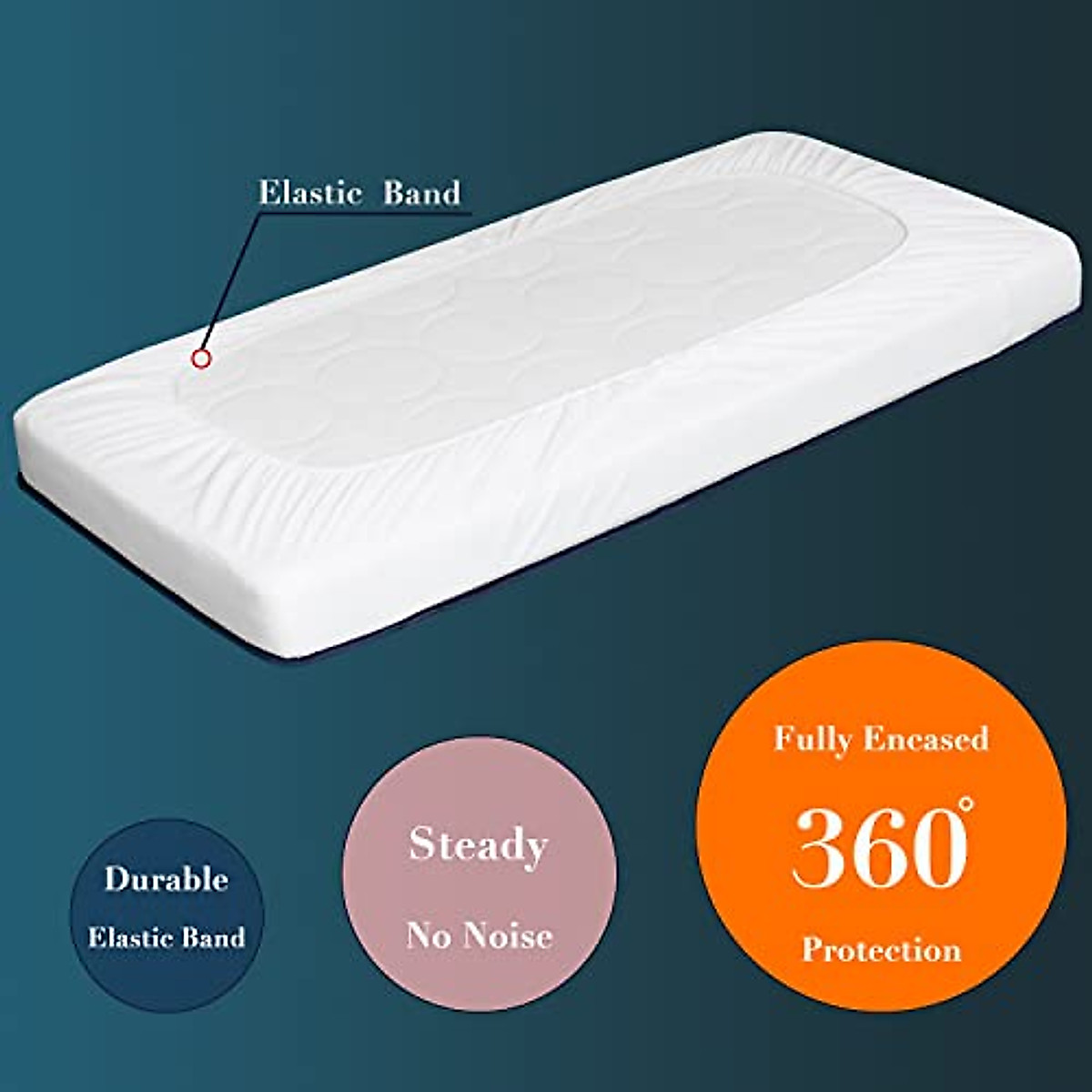 Organic Bamboo Crib Mattress Pad Waterproof Protector, Baby Toddler Crib Mattress Cover, Organic Toddler Bed Crib Mattress Protector Pad Waterproof, Padded Baby Mattress Protector Cover Fitted 28x52