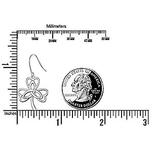 S925 Sterling Silver Good Luck Irish Shamrock Celtic Earrings Celtic Knot Drop Dangle Earrings for Women St Patricks Day Gifts (03_Celtic Clover Earrings)