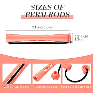 48 Pieces Plastic Pink Perm Rods Long Variety Hair Perm Rods Hair Curling Roller Rods for Women Girls Hair Hairdressing Styling Tools