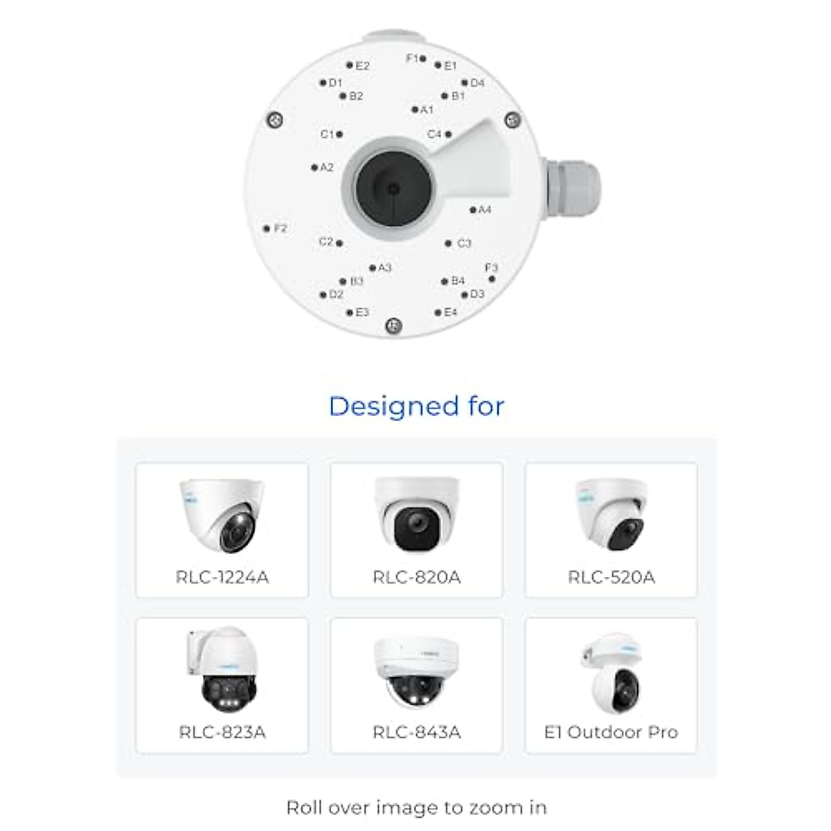 Reolink Junction Box D20 for Reolink Dome Cameras - RLC-520A, RLC-820A, RLC-823A, RLC-842A, RLC-1224A, E1 Outdoor PoE/Pro, RLC-823A 16X, RLC-843A